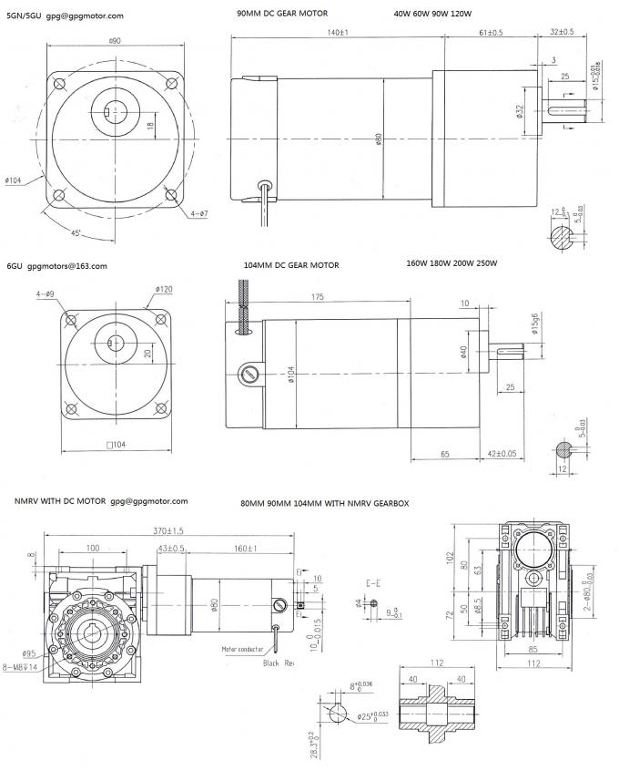 GDM-10SC 6DC Dc Motor 3000 Rpm 200 Watt Dc Motor Home Appliance
